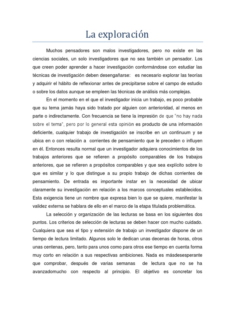 La Exploración | PDF | Ciencias sociales | Información