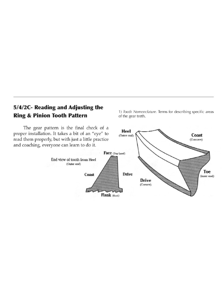 Reading Ring & Pinion Gear Patterns | PDF | Gear | Friction