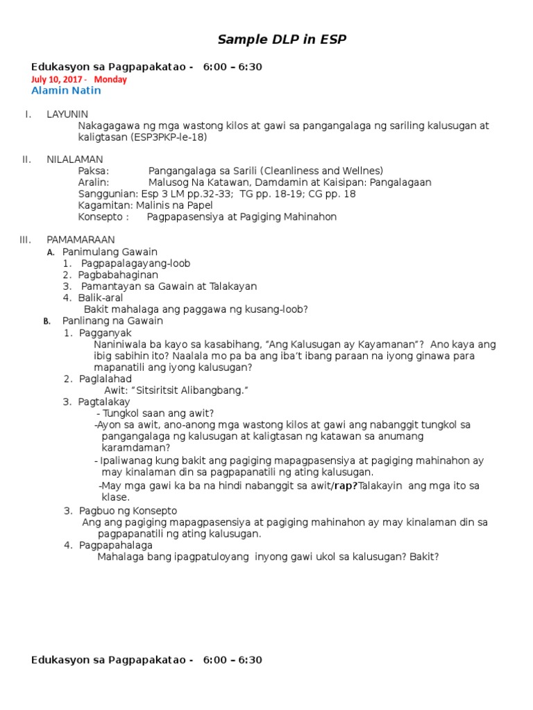 Sample DLP in ESP | PDF