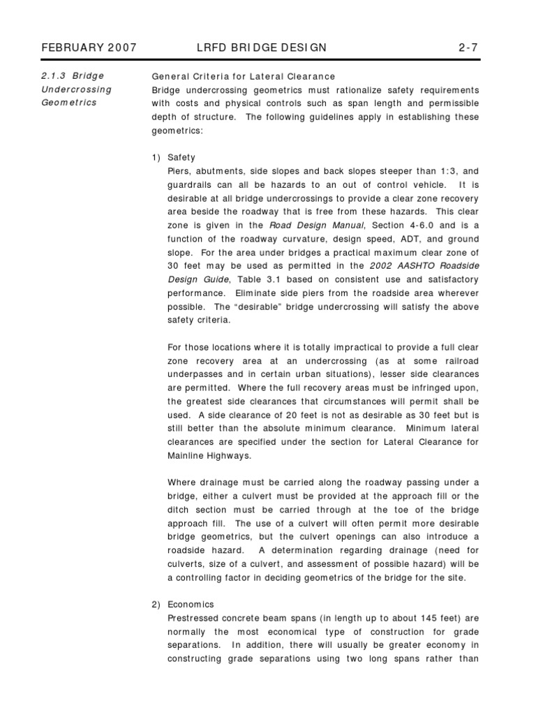 February 2007 LRFD Bridge Design 2-7: General Criteria For Lateral ...