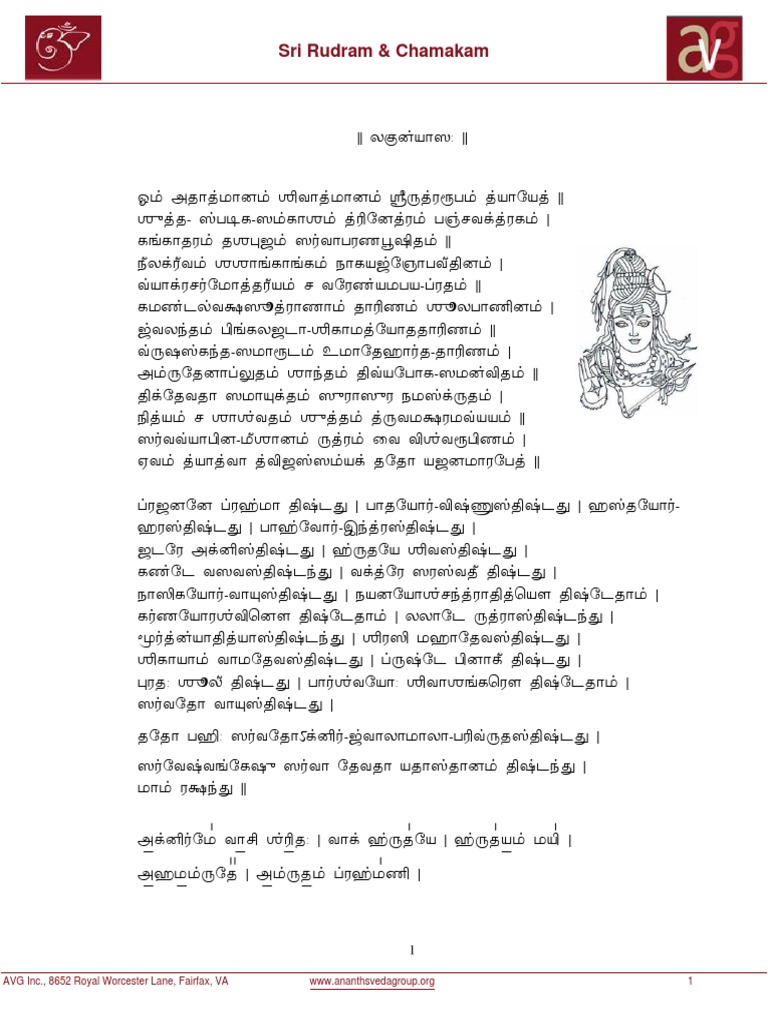 Laghunyasam Rudram Chamakam TAMIL | Hymns | Vedas