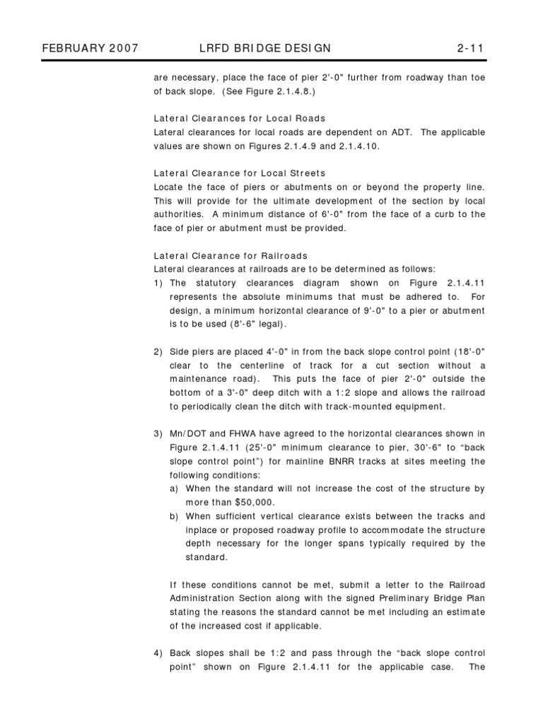 Lateral Clearance Guidelines for Bridges | PDF | Slope | Rail Transport