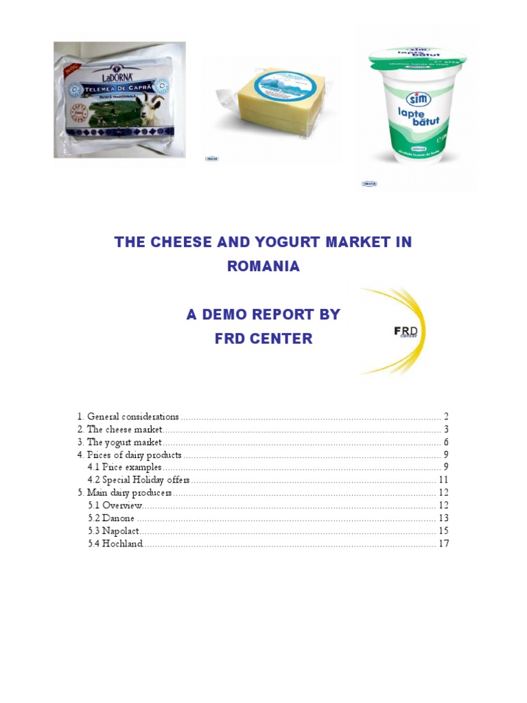Romanian Cheese and Yogurt Market Report | PDF | Cheese | Dairy