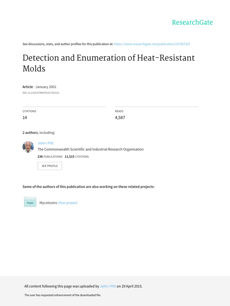 Detection and Enumeration of Heat-Resistant Molds | PDF | Mold | Juice