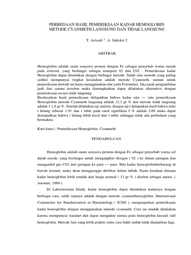 Jurnal Hemoglobin | PDF