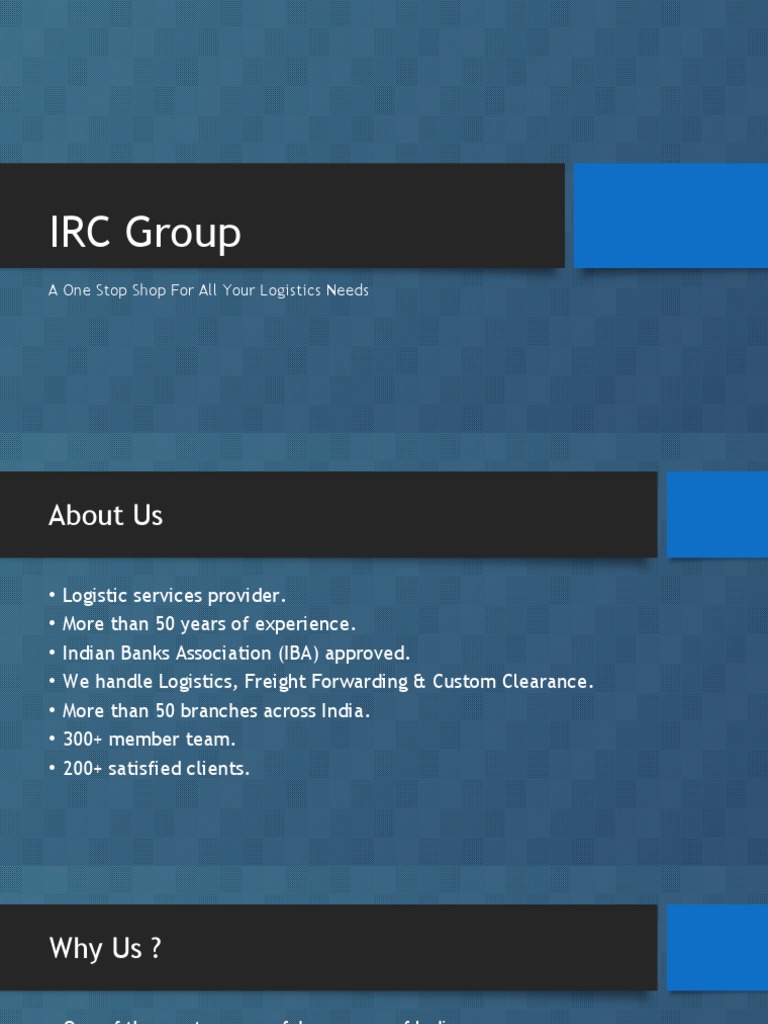 IRC Group Company Presentation | PDF | Logistics | Business
