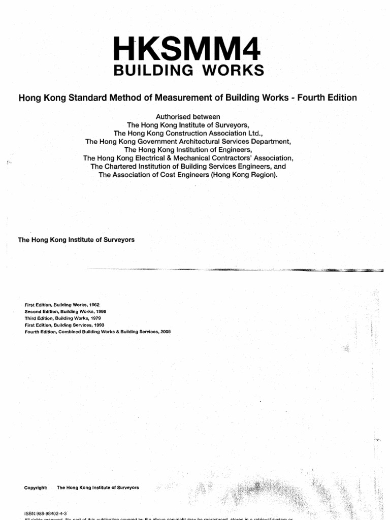 HKSMM4 - Building Works (4th Edition-2005) Rev | PDF | Deep Foundation ...