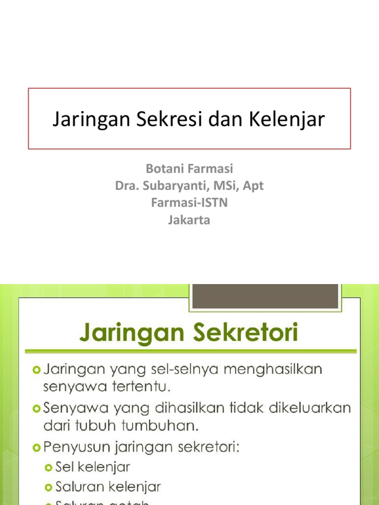 Jaringan dan Kelenjar Sekresi Tumbuhan | PDF