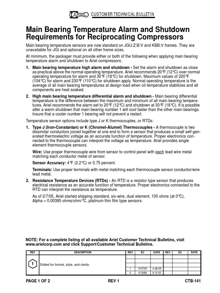 Ariel Temp Alarm Setpoint | PDF | Thermocouple | Equipment