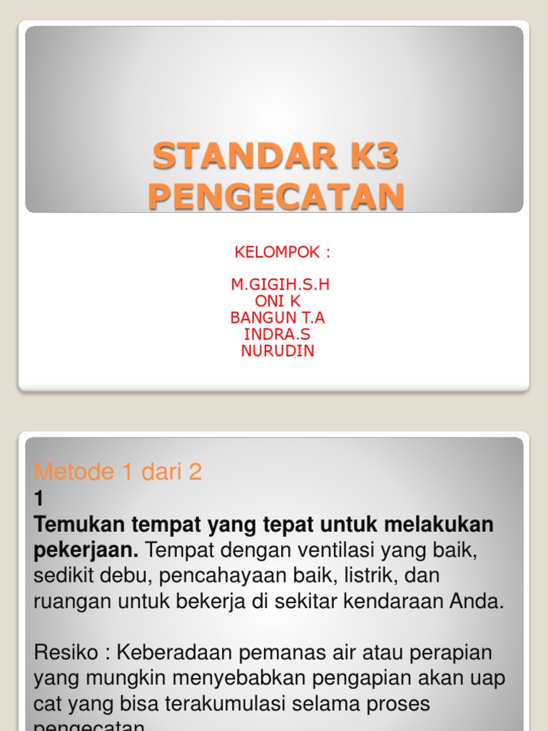 Standar k3 Pengecatan | PDF