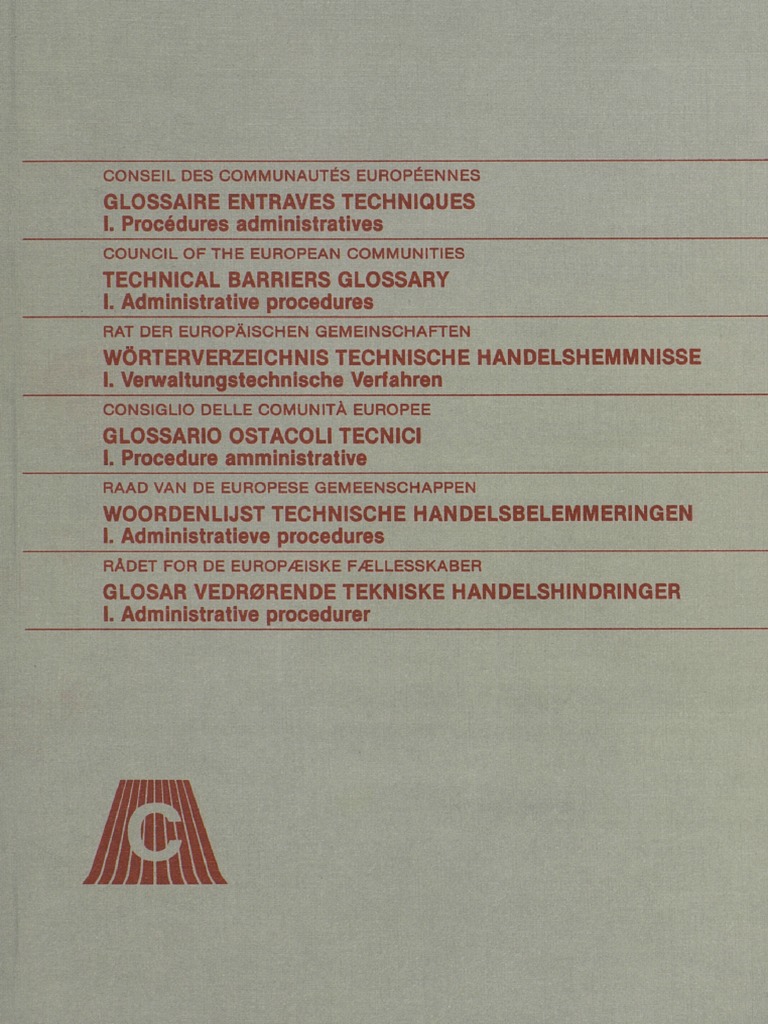Technical Barriers Glossary Multilingual | PDF | Sémantique | Linguistique