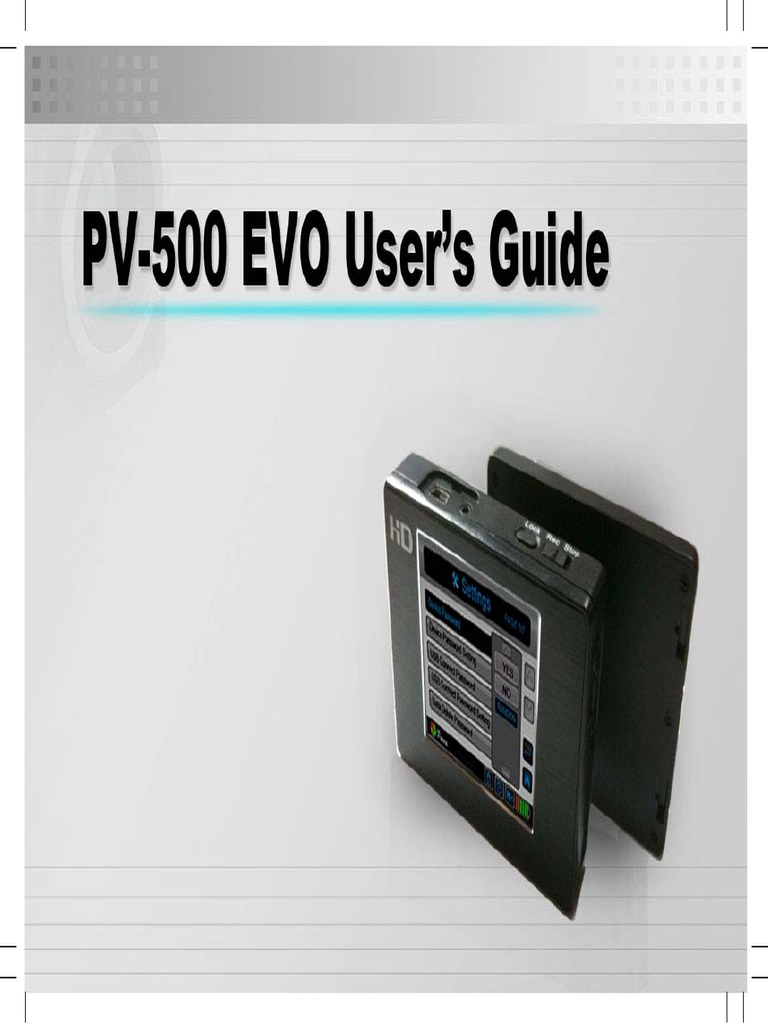 Pv500 Evo Manual | PDF | Icon (Computing) | Digital Camera