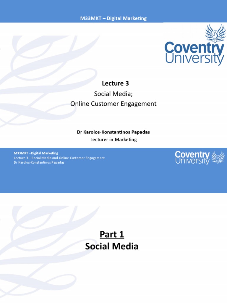 M33MKT - Lecture 3 - Social Media and Online Customer Engagement | PDF ...