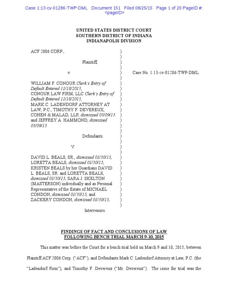 United States District Court Southern District of Indiana Indianapolis ...