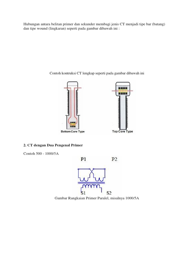 Jenis, Komponen, Prinsip Kerja Current Transformer | PDF