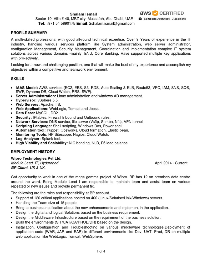 Shalam Ismail Resume | PDF | Web Server | Internet & Web