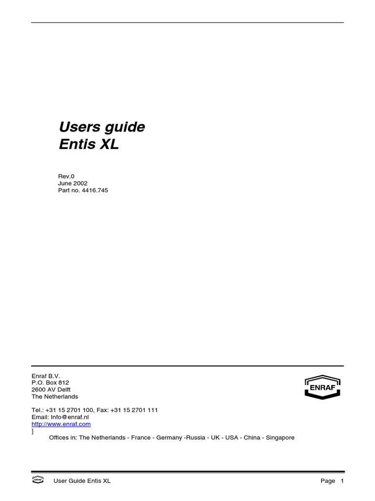 Users Guide Entis XL | PDF | Microsoft Windows | Menu (Computing)