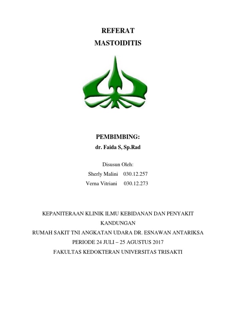 Mastoiditis: Gejala dan Gambaran Radiologis | PDF