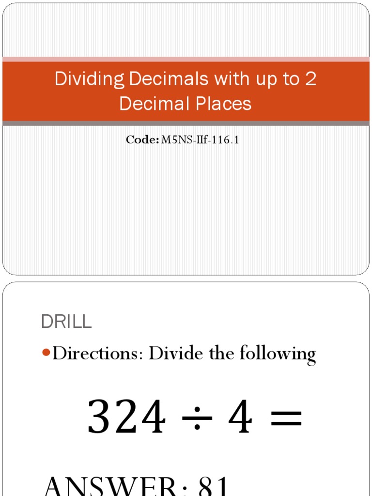 Dividing Decimals With Up To 2 Decimal Places | PDF | Algebra ...