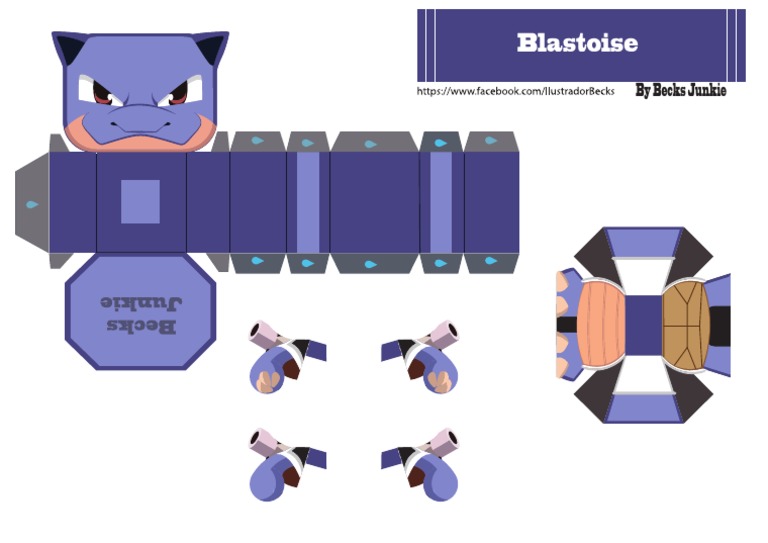 Blastoise Mini Papercraft by Becks Junkie PDF | PDF