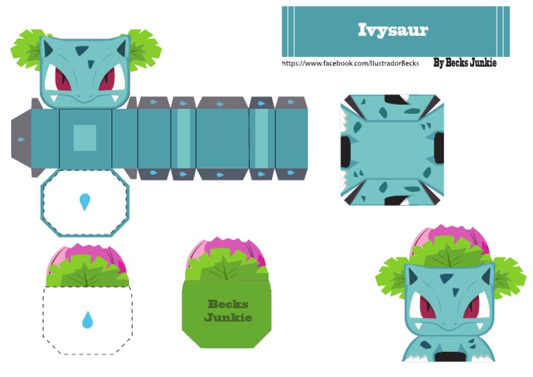 Ivysaur Mini Papercraft by Becks Junkie PDF | PDF