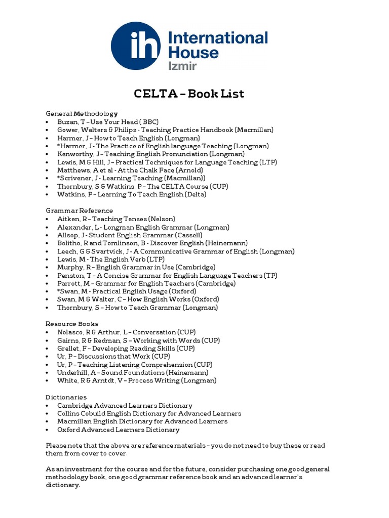 Celta Book List Pdf Pdf