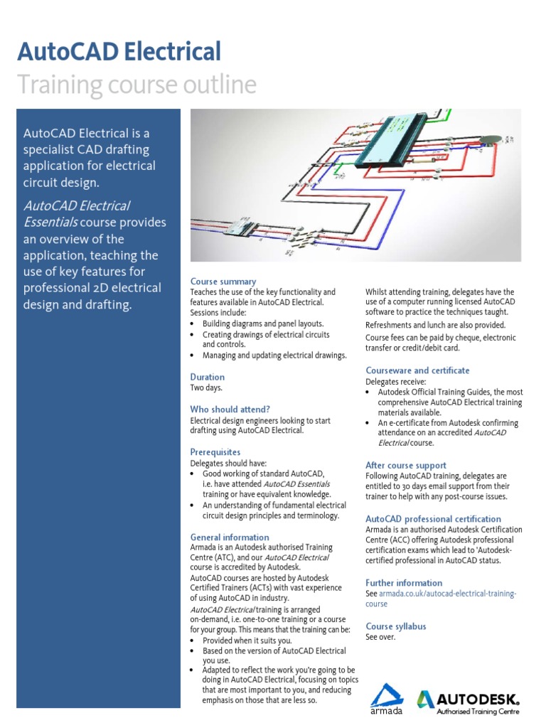 Training Course Outline: Autocad Electrical | PDF | Auto Cad | Autodesk