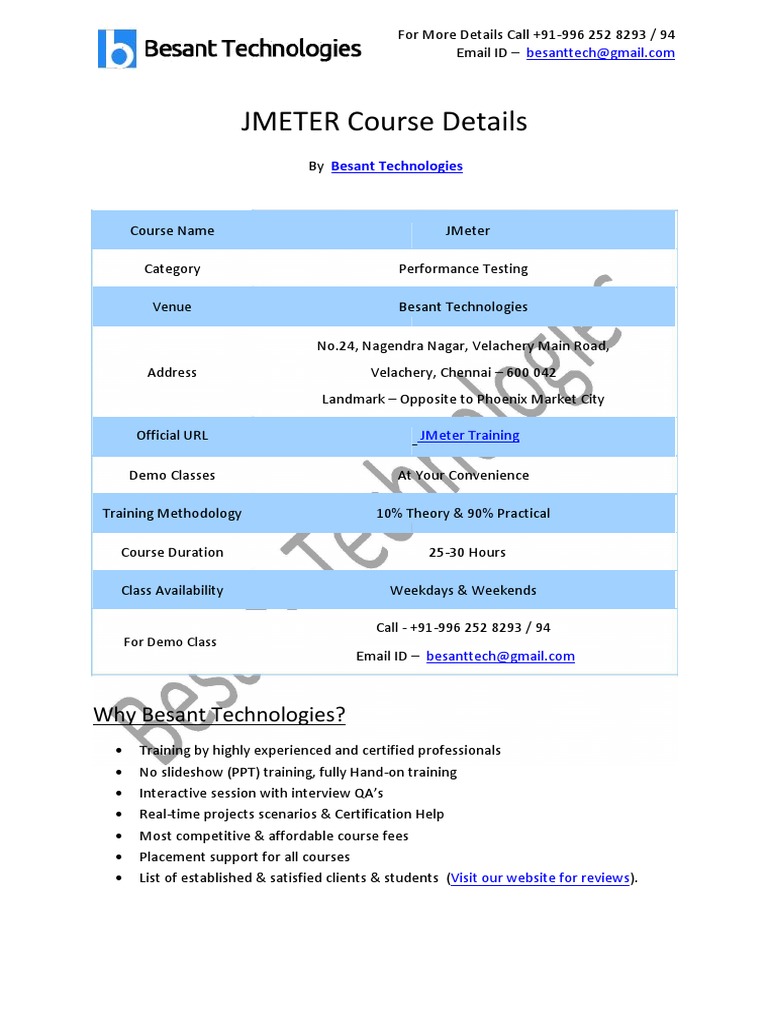 JMeter Training Chennai | PDF | Hypertext Transfer Protocol | Information Technology