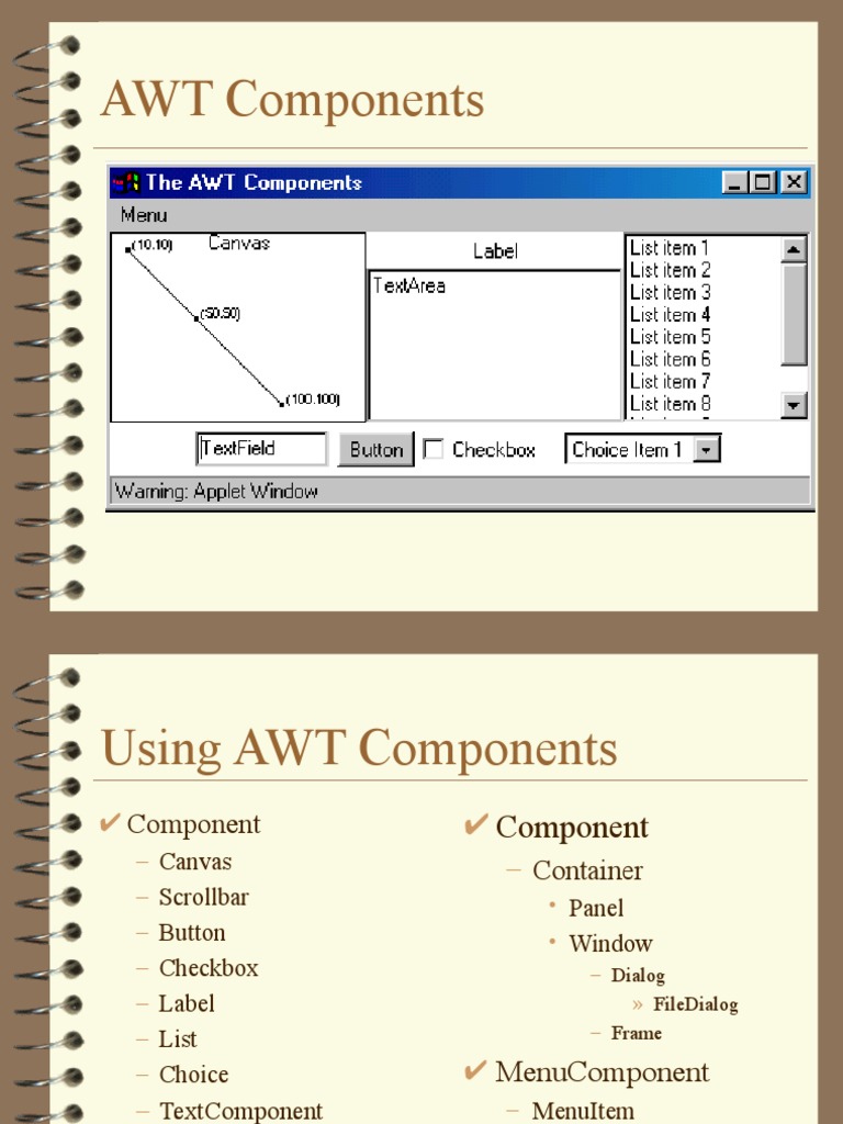 AWT Components | PDF | System Software | Software