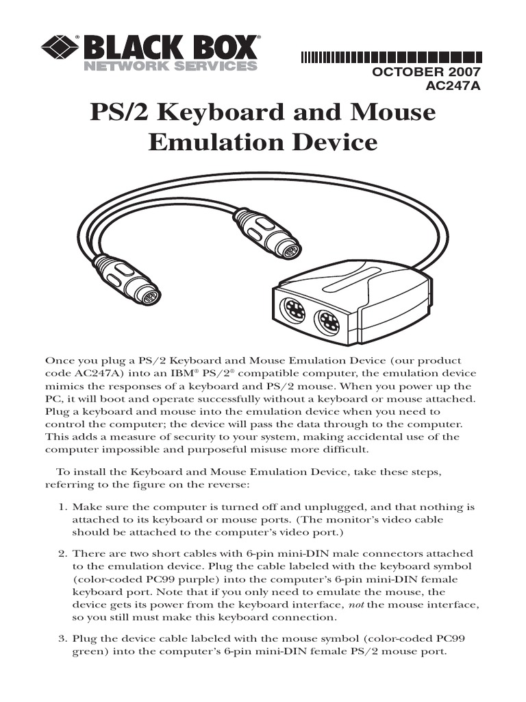 PS/2 Keyboard and Mouse Emulation Device: OCTOBER 2007 AC247A | PDF ...