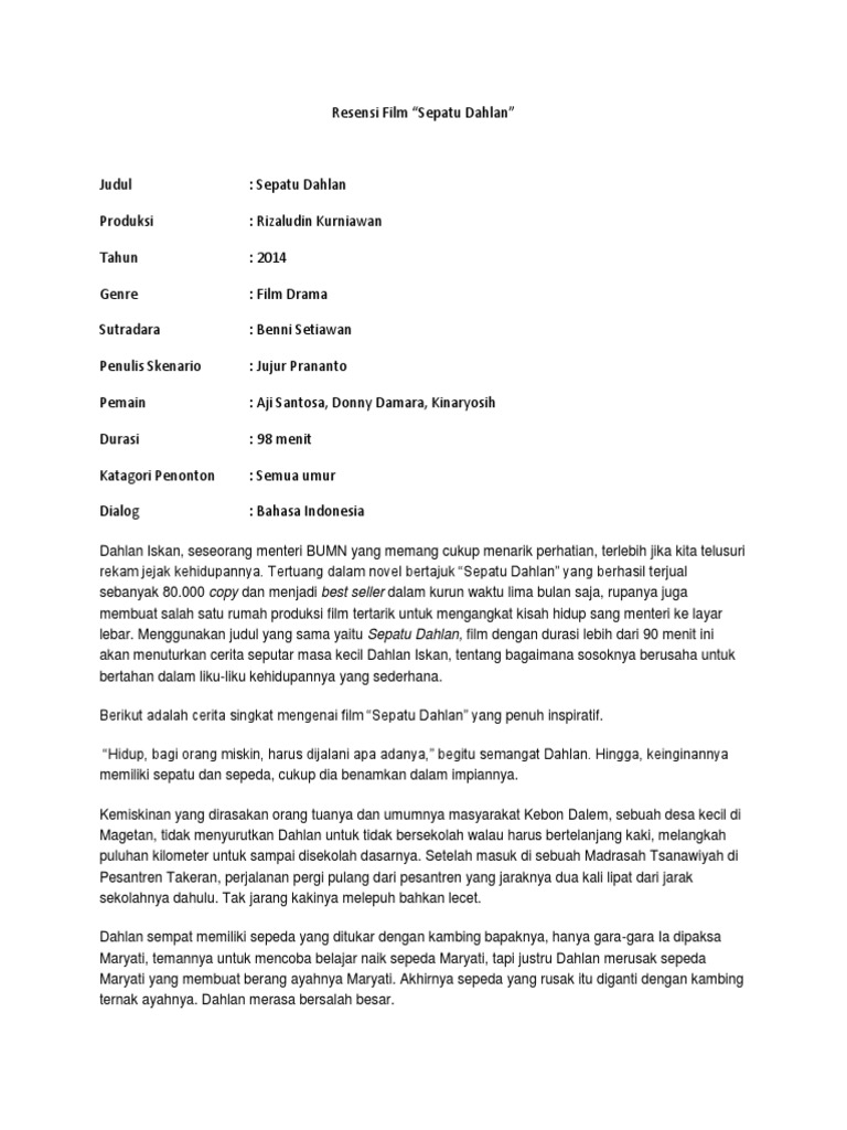 Resensi Film Sepatu Dahlan | PDF
