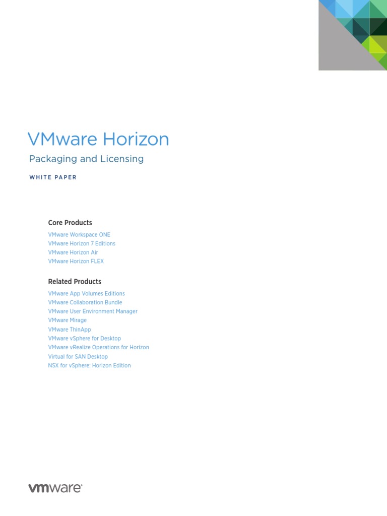 Vmware Horizon Pricing Packaging Guide | PDF | Desktop Virtualization ...
