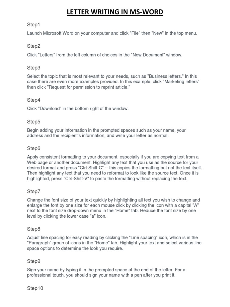 Letter Writing in Ms | PDF | Icon (Computing) | Microsoft Word