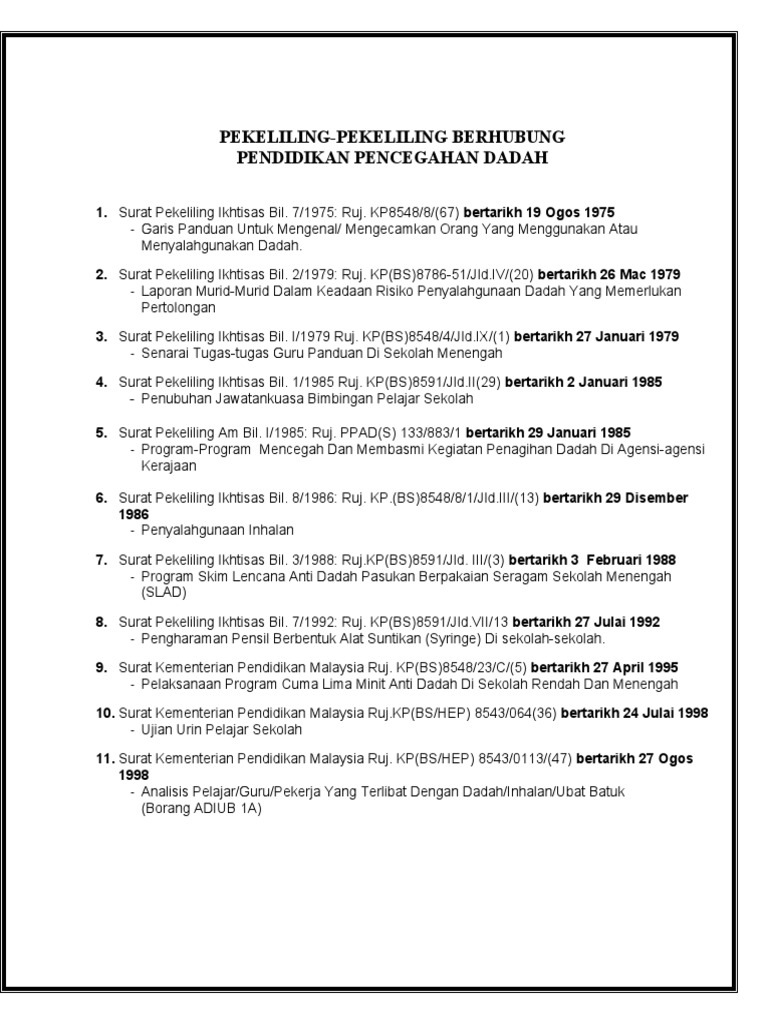 Surat Pekeliling | PDF