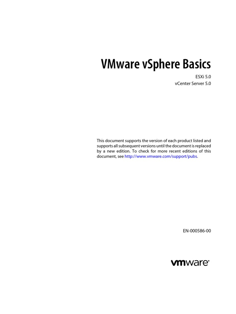 Vsphere Esxi Vcenter Server 50 Basics Guide PDF | PDF | Virtual Machine ...