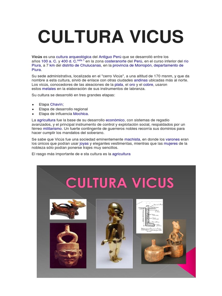 Características de la Cultura Vicus | PDF | Andes | Era precolombina