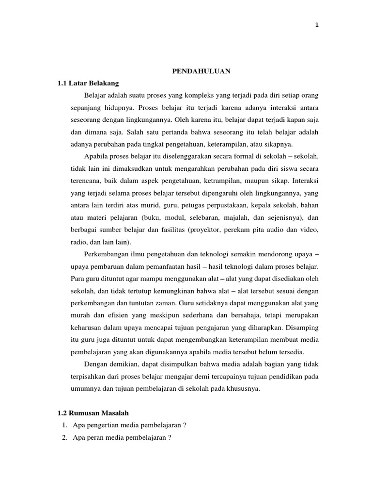 Makalah Pengertian, Peran, Dan Fungsi Media Pembelajaran | PDF Makalah Pengertian, Peran, Dan Fungsi Media Pembelajaran | PDF