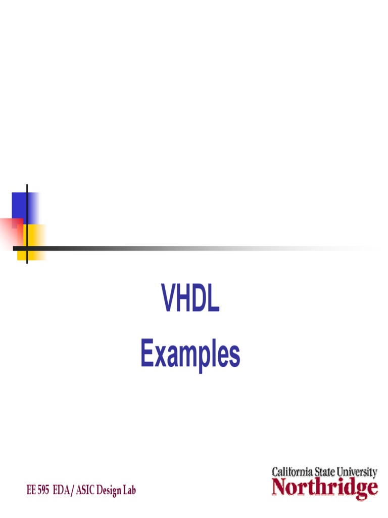 Vhdl Examples Ee 595 Eda Asic Design Lab Download Free Pdf Vhdl Computer Engineering 
