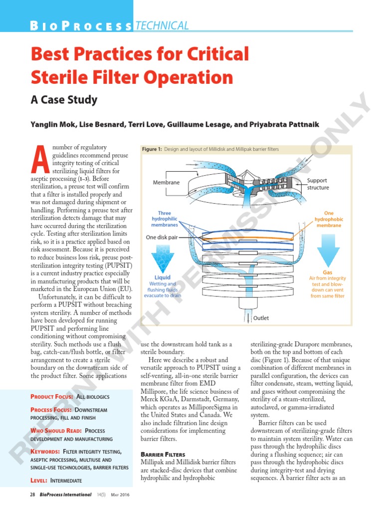Sterile Filter Operation | PDF | Filtration | Sterilization (Microbiology)
