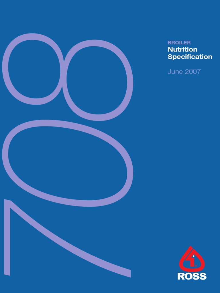 Ross 708 Broiler Nutrition Spec | PDF | Magnesium | Methionine