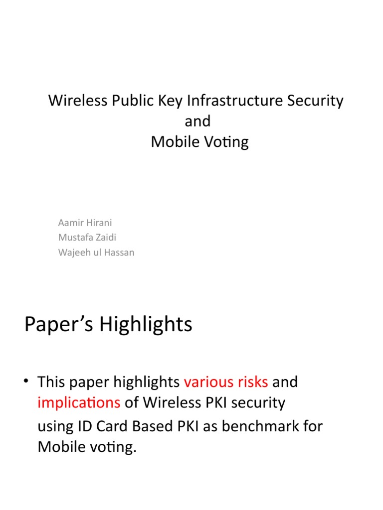 Wireless PKI Risks in Mobile Voting | PDF | Public Key Cryptography | Secure Communication