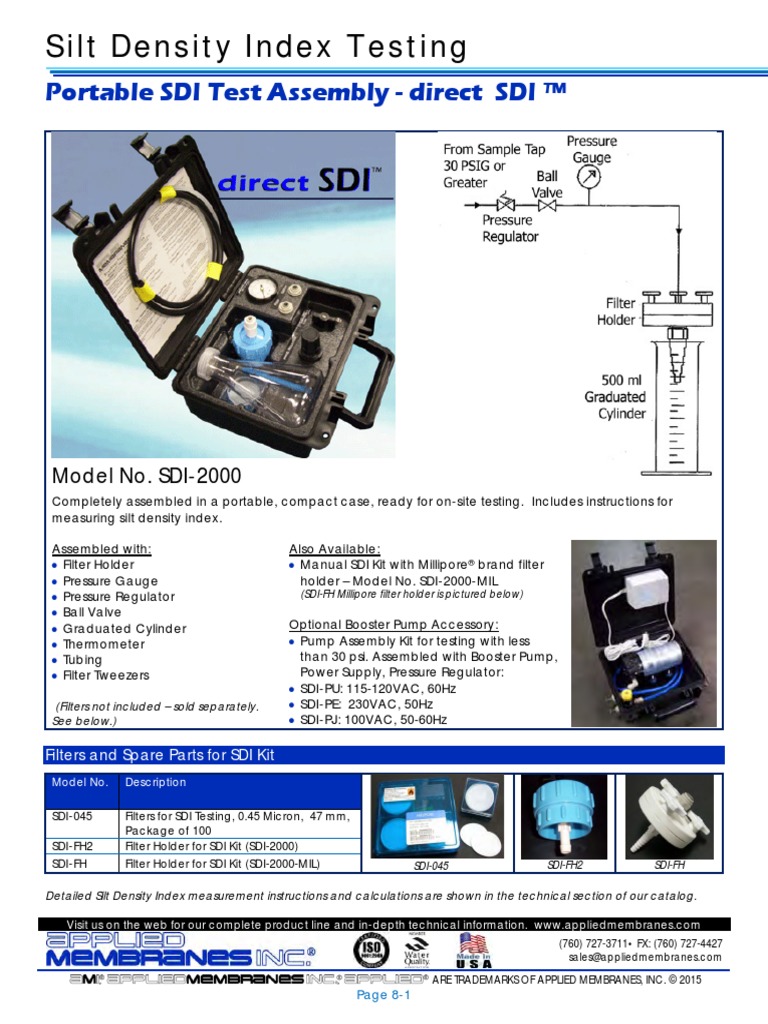 Simple SDI Portable Automatic Silt Density Index Meter, 51% OFF
