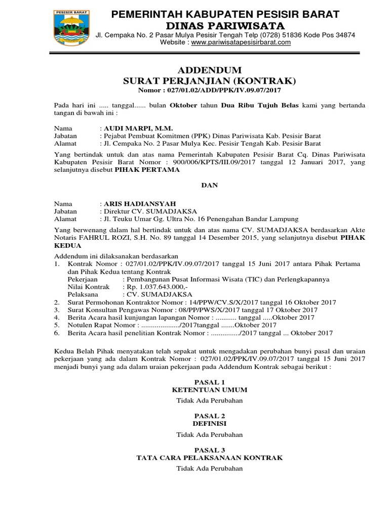 Addendum Kontrak | PDF