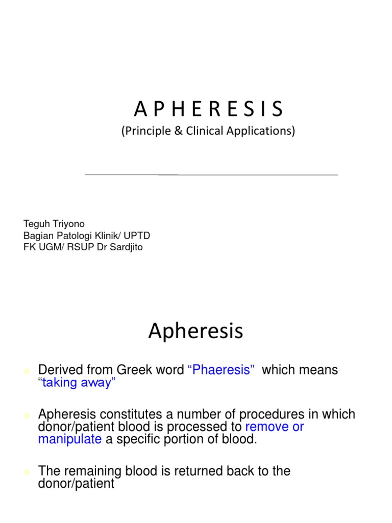 Apheresis: (Principle & Clinical Applications) | Blood Donation | Platelet