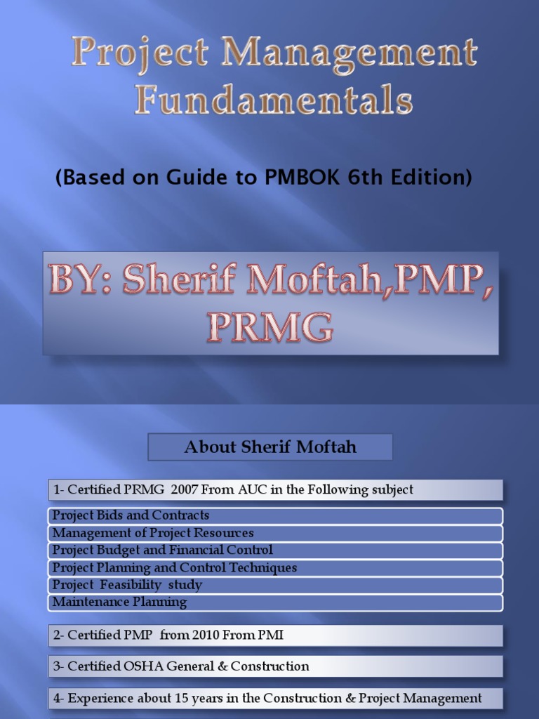 Project Management Basics PMBOK 6 | PDF | Project Management | Internal ...
