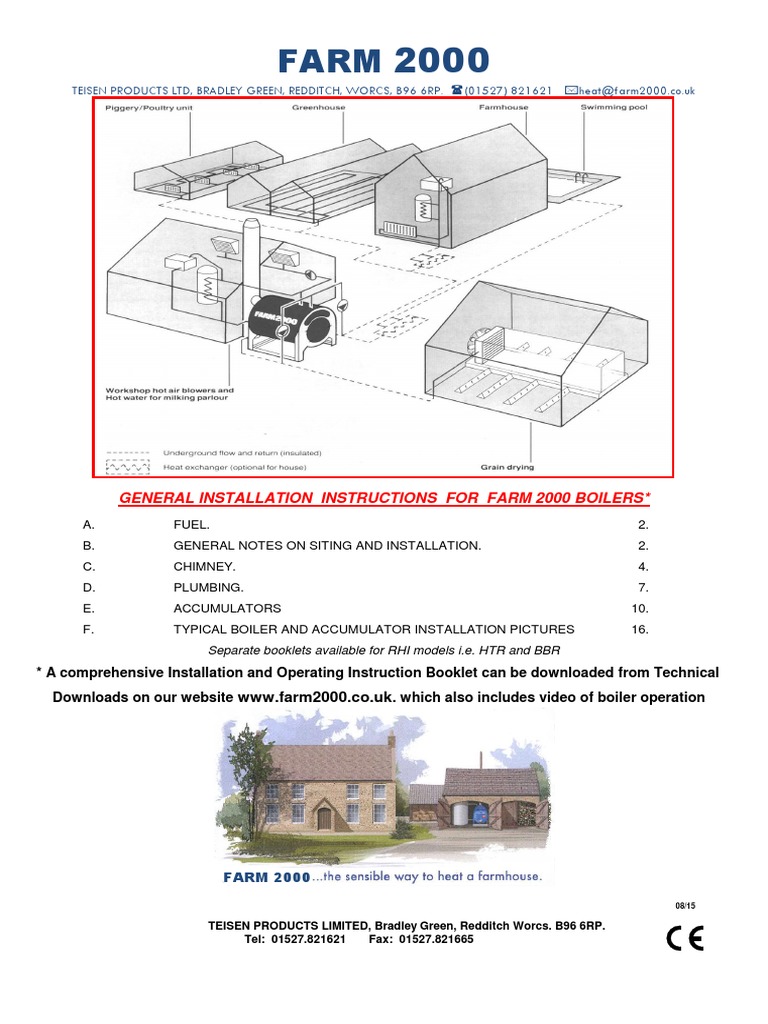 Farm 2000 Boiler Installation Guide | PDF | Chimney | Water Heating