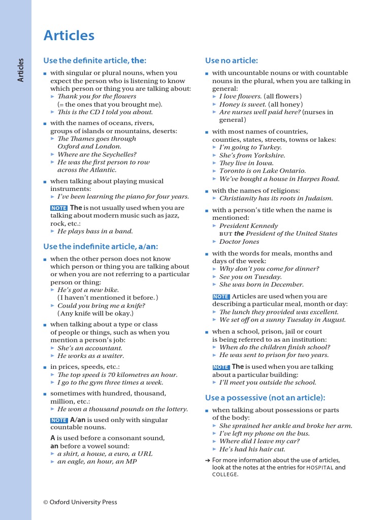 Grammar Articles PDF | PDF | Plural | Noun
