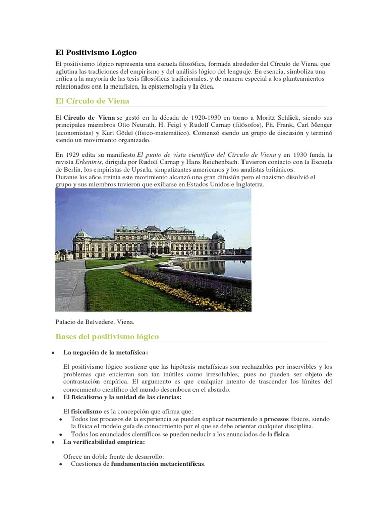 El Positivismo Lógico | PDF | Science | Karl Popper