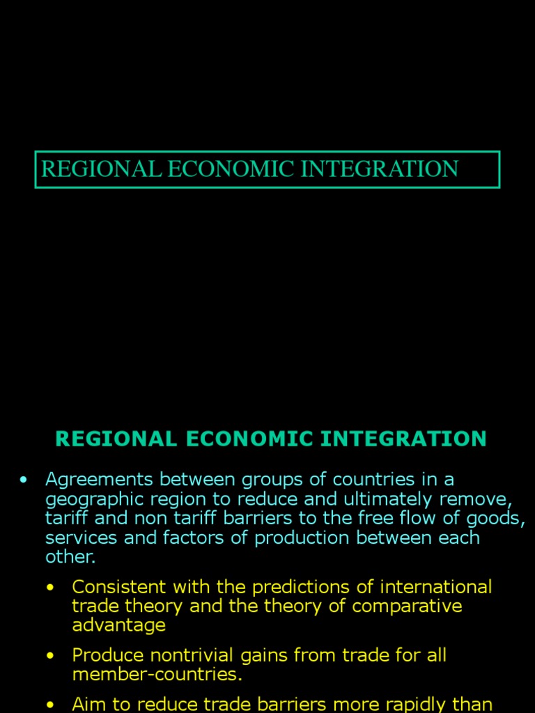 Regional Economic Integration | PDF | Free Trade | European Union