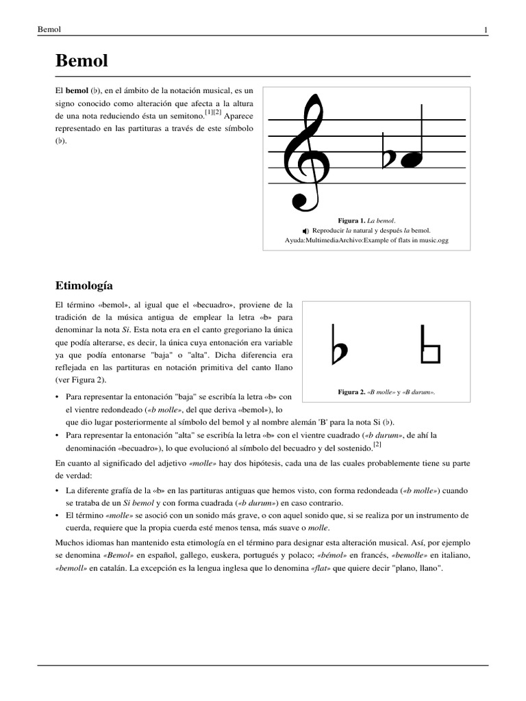 Bemol | PDF | Teoría musical | Elementos de la música
